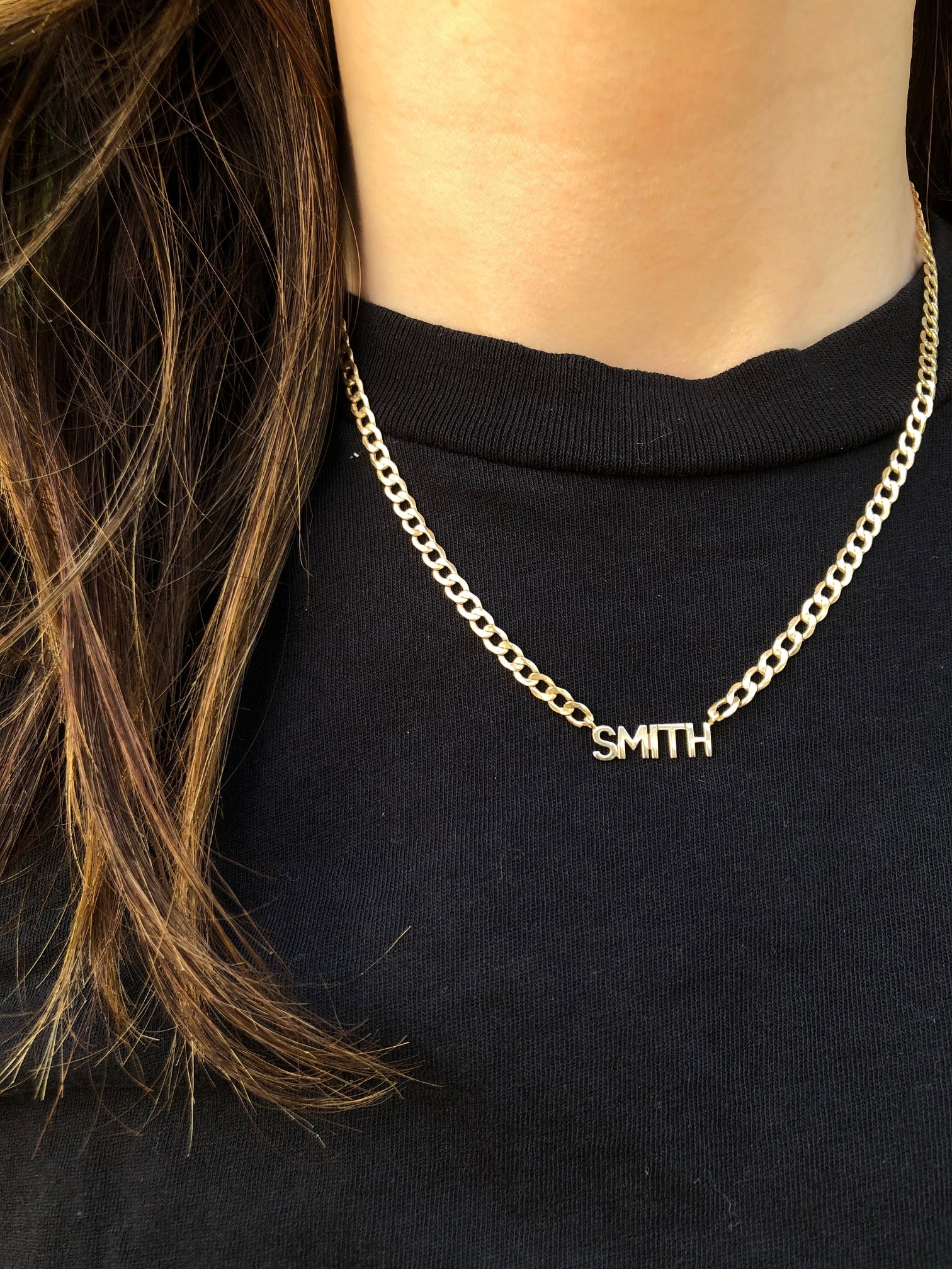 Curb Chain Letter Necklace – SMITH + MARA